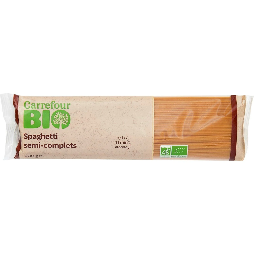 Carrefour Bio 500G Sachet De Spaghetti Semi Complet Crf | DRH Market
